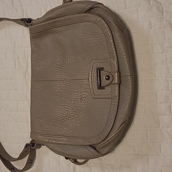 Perlina | Bags | Perlina New York Leather Shoulder Gray Purse Handbag ...